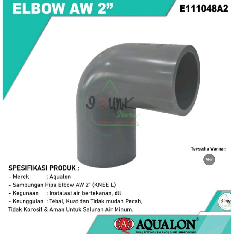 Jual Sambungan Pipa PVC ELBOW AW 2 INCH / KNEE L / KENI AW 2 INCH - AQUALON | Shopee Indonesia