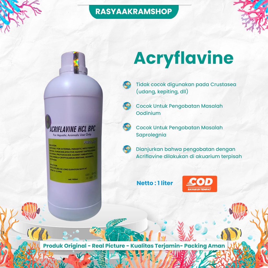 Jual Acriflavine HCL BPC Cair 1 Liter Obat Kuning Cair Ikan Hias ...