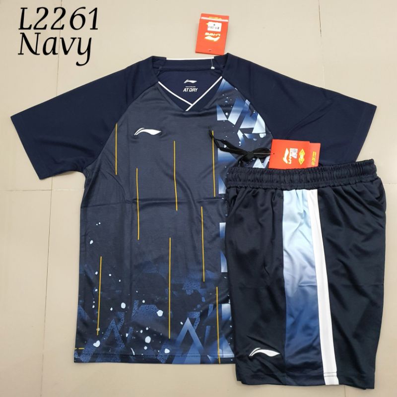 Jual L2261 NAVY SETELAN SERAGAM BADMINTON LINING IMPORT | Shopee Indonesia