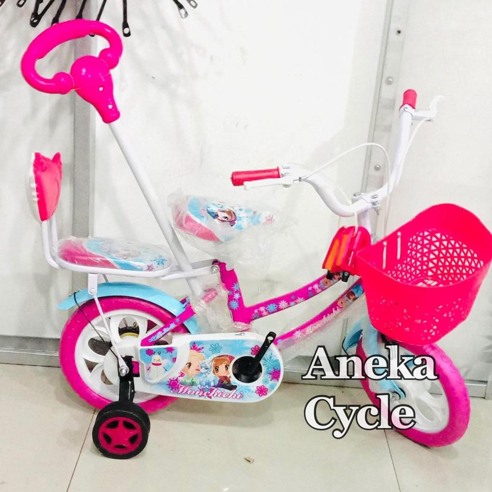 Jual PRODUK- SEPEDA ANAK RODA EMPAT CEWEK MONCHICHI FROZEN 12 INCH ...
