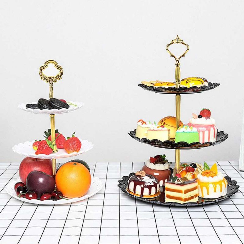 Jual RAK MAKANAN TEMPAT BUAH KUE CAKE PLATE STAND DISPLAY | Shopee ...