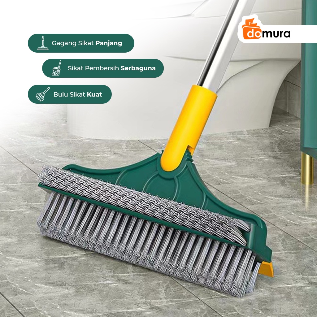 Jual Sikat Lantai Kamar Mandi 3 In 1 Dengan Wiper Gagang Panjang Sikat ...