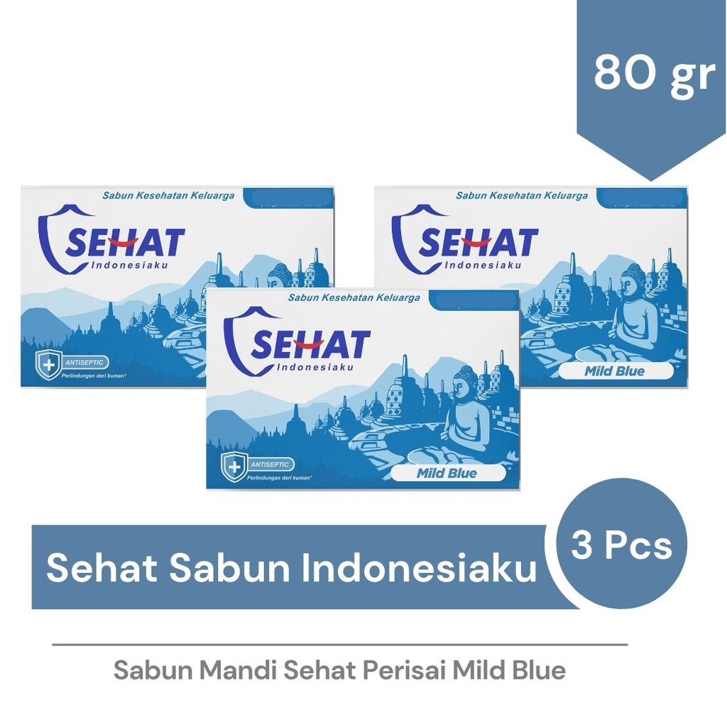 Jual Sehat Perisai 80Gr Sabun Mandi Keluarga Antiseptik 3 Pcs Biru ...
