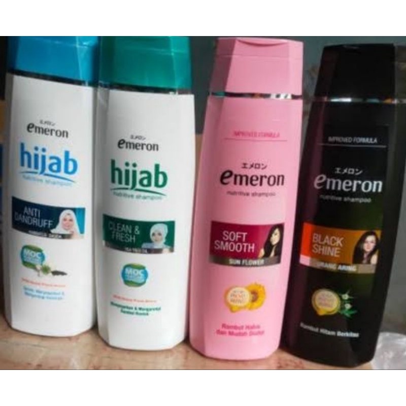 Jual EMERON Shampoo Botol 340ml Blackshine Smooth Hijab Shampoo Emeron ...