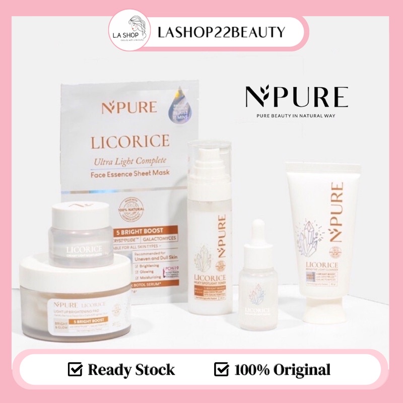 Jual NPURE Licorice Brightening Series | Cleanser - Toner - Serum ...