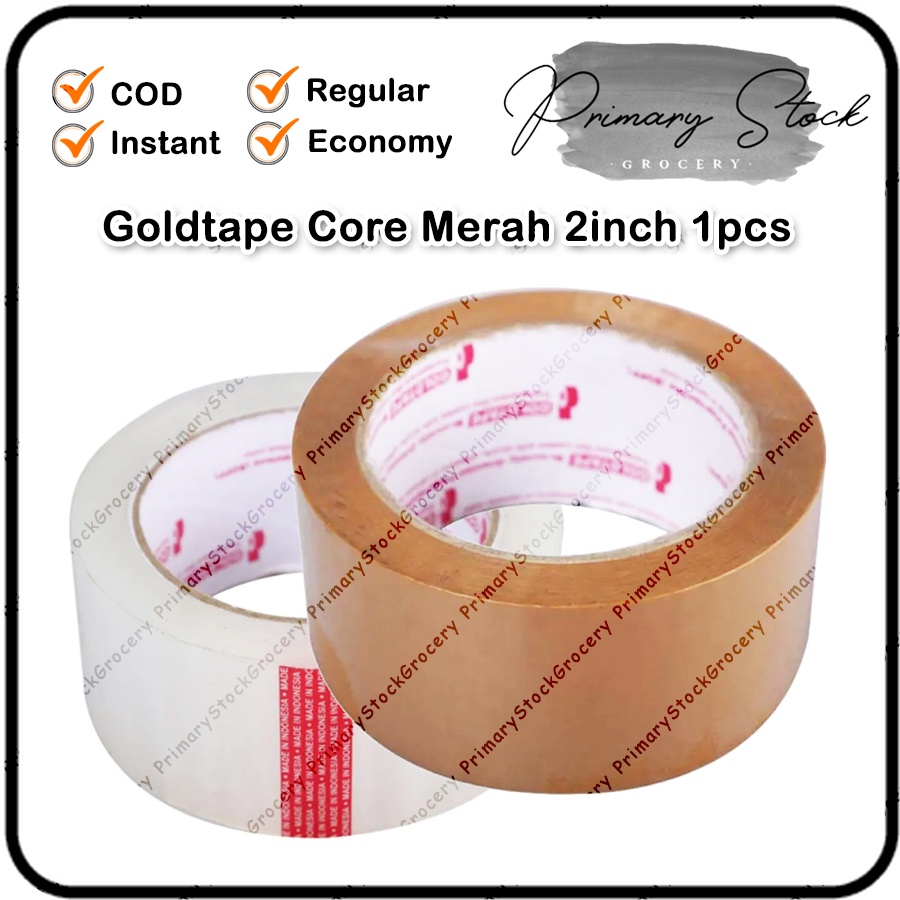 Jual Goldtape Bening Gold Tape Isolasi Coklat Core Merah 2 inch Tulisan ...