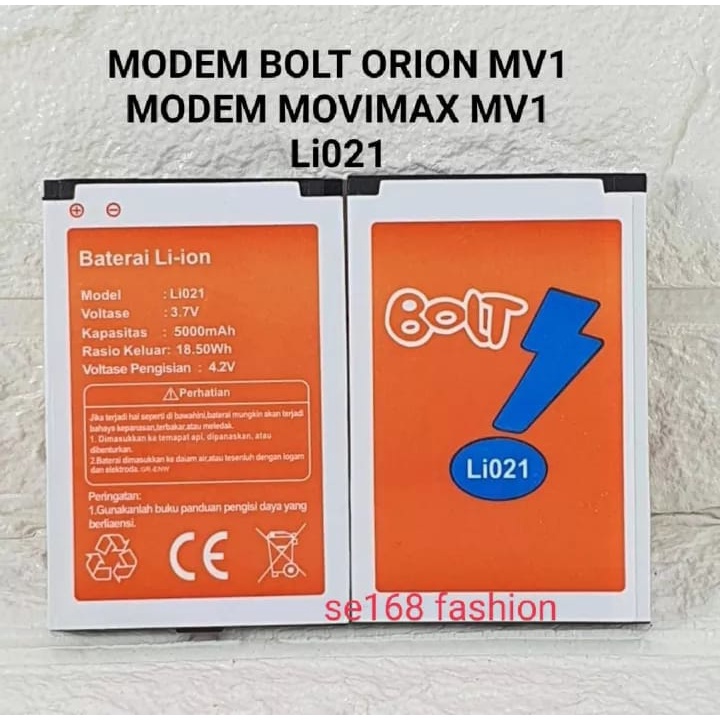 Jual Baterai Bolt Orion Li 021 / Li021 Bat Modem Movimax MV1 Batre ...