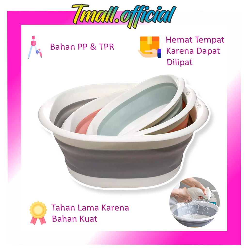 Jual TMALL baskom lipat / ember plastik / baskom lipat silikon ...