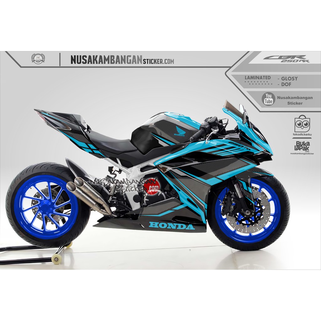 Jual STIKER DECAL SEPEDA MOTOR HONDA CBR 250 RR FULL BODY BIRU TOSKA ...