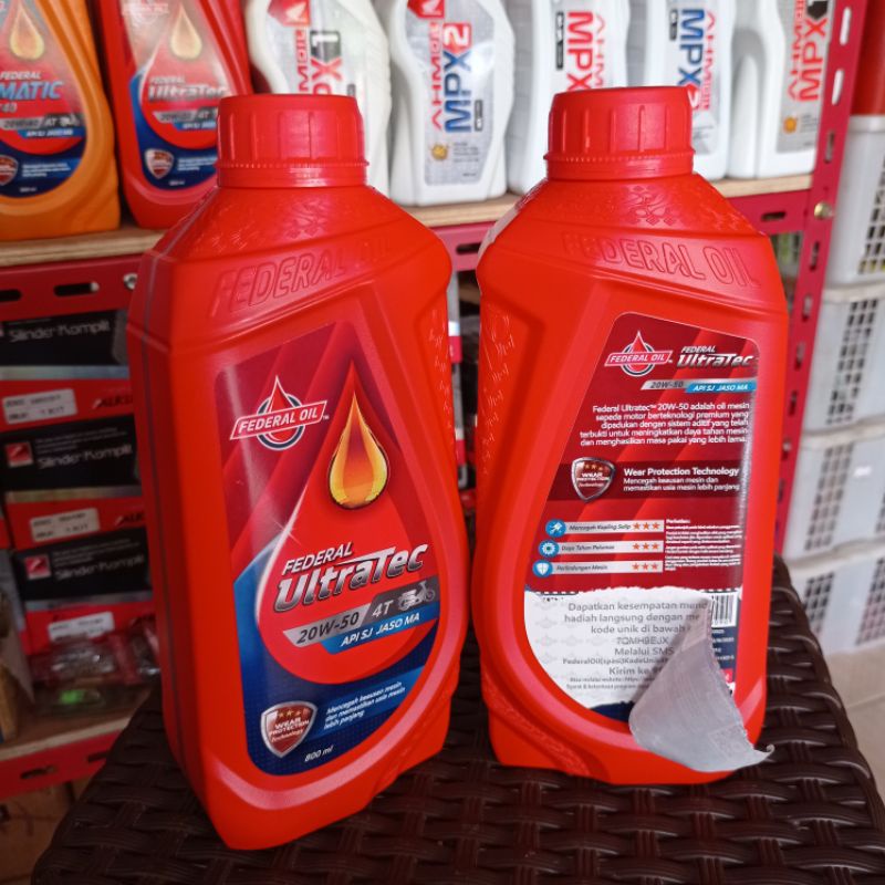 Jual OLI MOTOR FEDERAL ULTRATEC OIL 20W-50 0,8L ORIGINAL | Shopee Indonesia