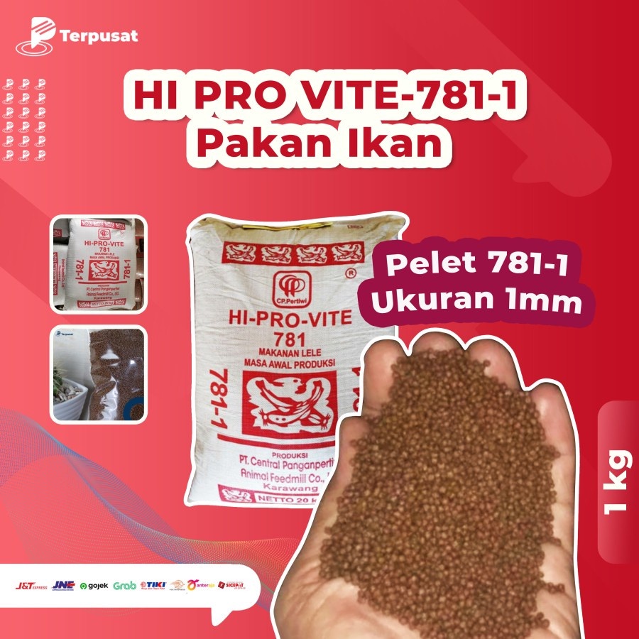 Jual REPACK 500 GR PAKAN PELET IKAN HIPROVIT 781 781-1 781-2 781 782 1/ ...