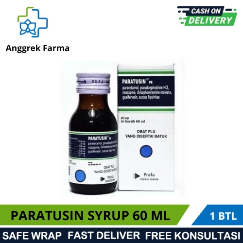 Jual PARATUSIN SYRUP 60ML/OBAT BATUK BERDAHAK DAN BATUK KERING DISERTAI ...
