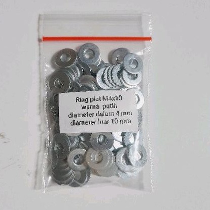 Jual RING PLAT M4×10 ( 200 PCS) ,WARNA UCP PUTIH,DIAMETER DALAM 4MM ...