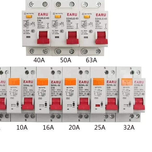 Jual RCCB RCBO ELCB 6A 10A 16A 20A 25A 32 40A 50A 63A EARU - 6A | Shopee Indonesia