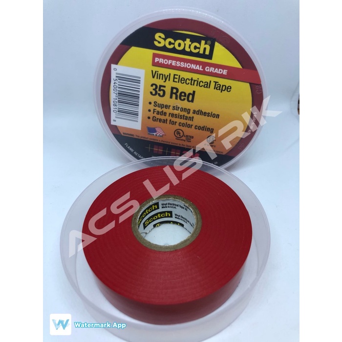 Jual Selotip 3M Scotch 35 Vinyl Tape Merah | Shopee Indonesia