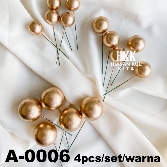 Jual 4pcs Topper Bola, topper bulat, hiasan kue bola bulat | Shopee ...
