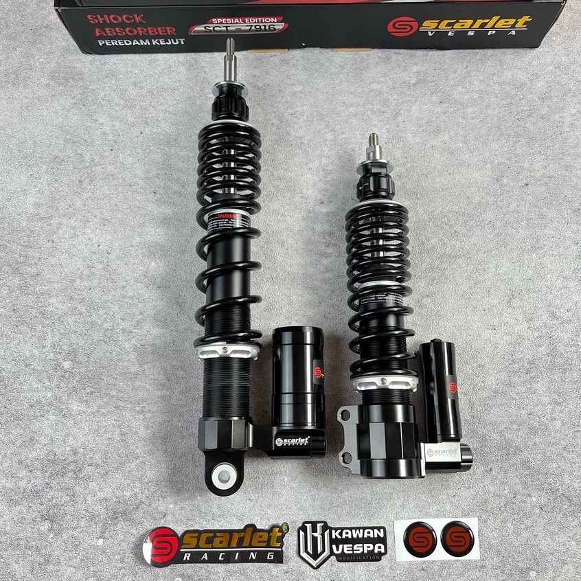 Jual Shock tabung scarlet Black Front - Rear For Vespa Sprint Primavera ...
