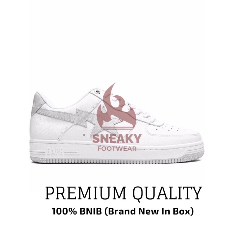 Jual Sepatu A Bathing Ape Bape Sta White Grey | Shopee Indonesia