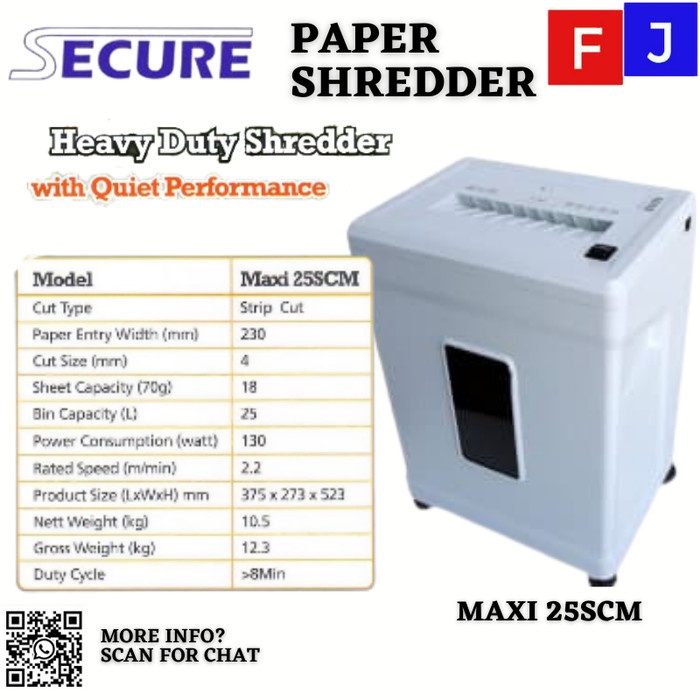 Jual Secure Maxi 25 Scm Penghancur Kertas Paper Shredder - Garansi ...