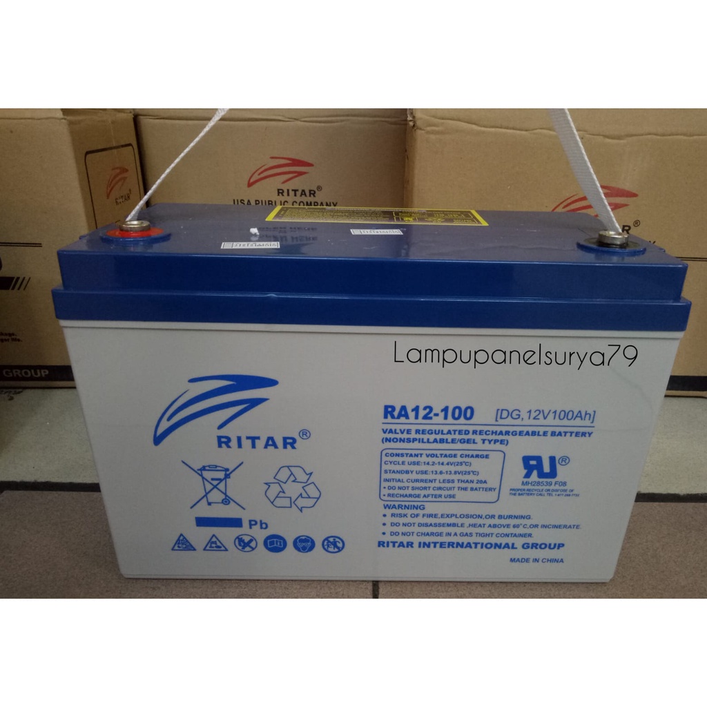 Jual Aki Battery Ritar 100Ah RA12-100DG Deep Cycle Gel | Shopee Indonesia