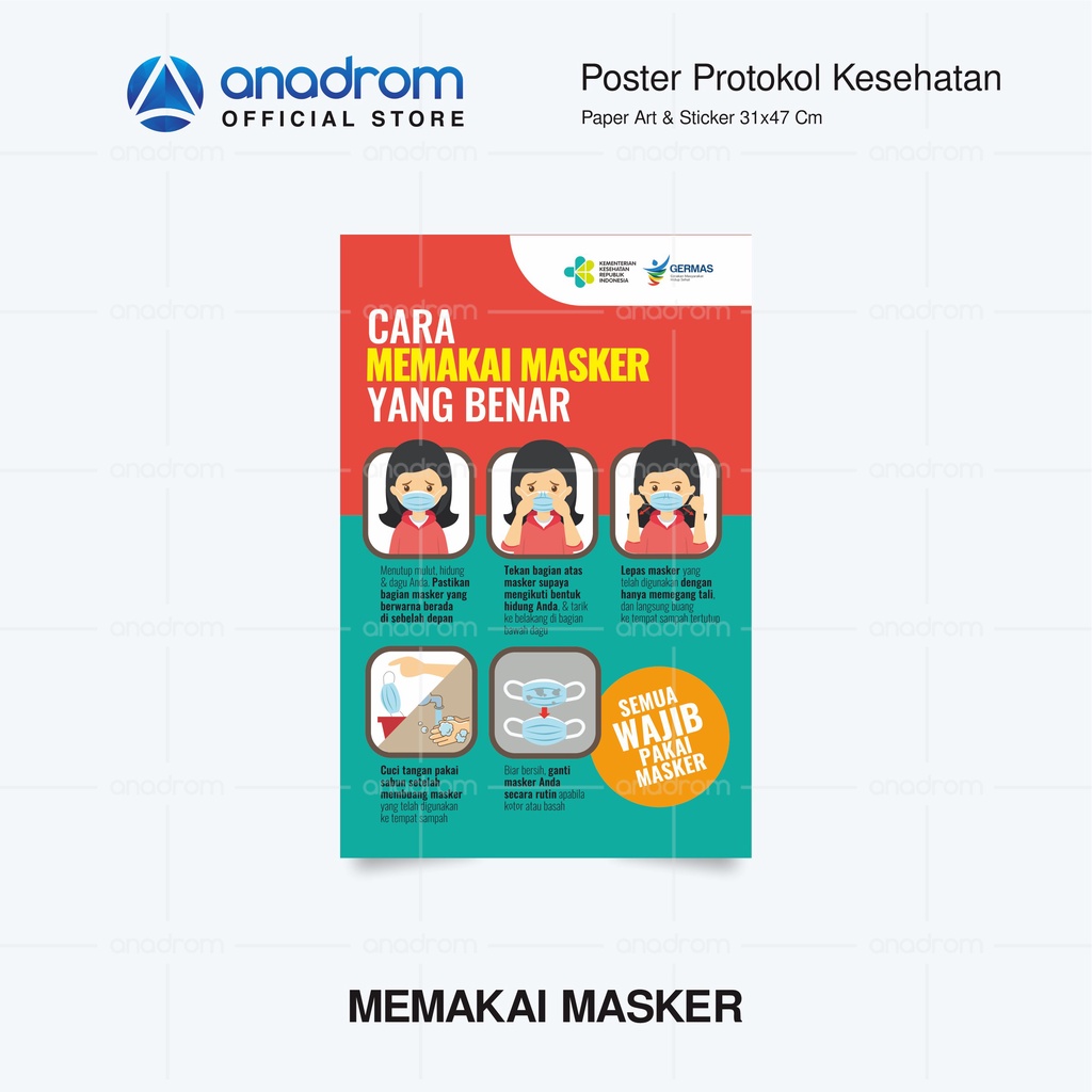 Jual Poster Protokol Kesehatan I poster cara mencuci tangan | Poster ...