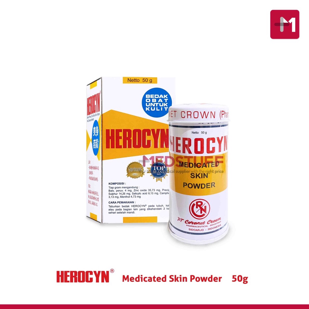 Jual Bedak Herocyn 50gr Medicated Skin Powder Bedak Gatal Biang ...