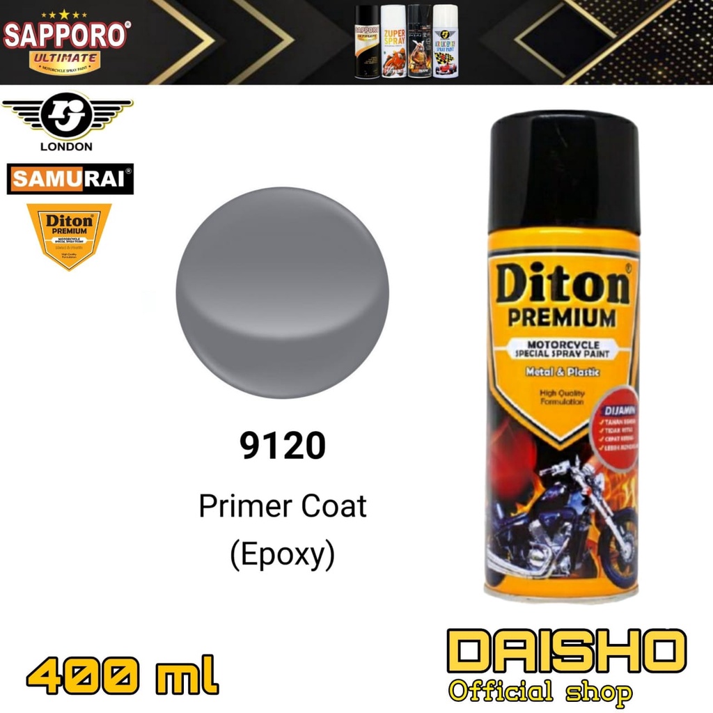 Jual DITON PREMIUM PRIMER GREY COAT SURFACER EPOXY POXY 9120 400ml CAT ...