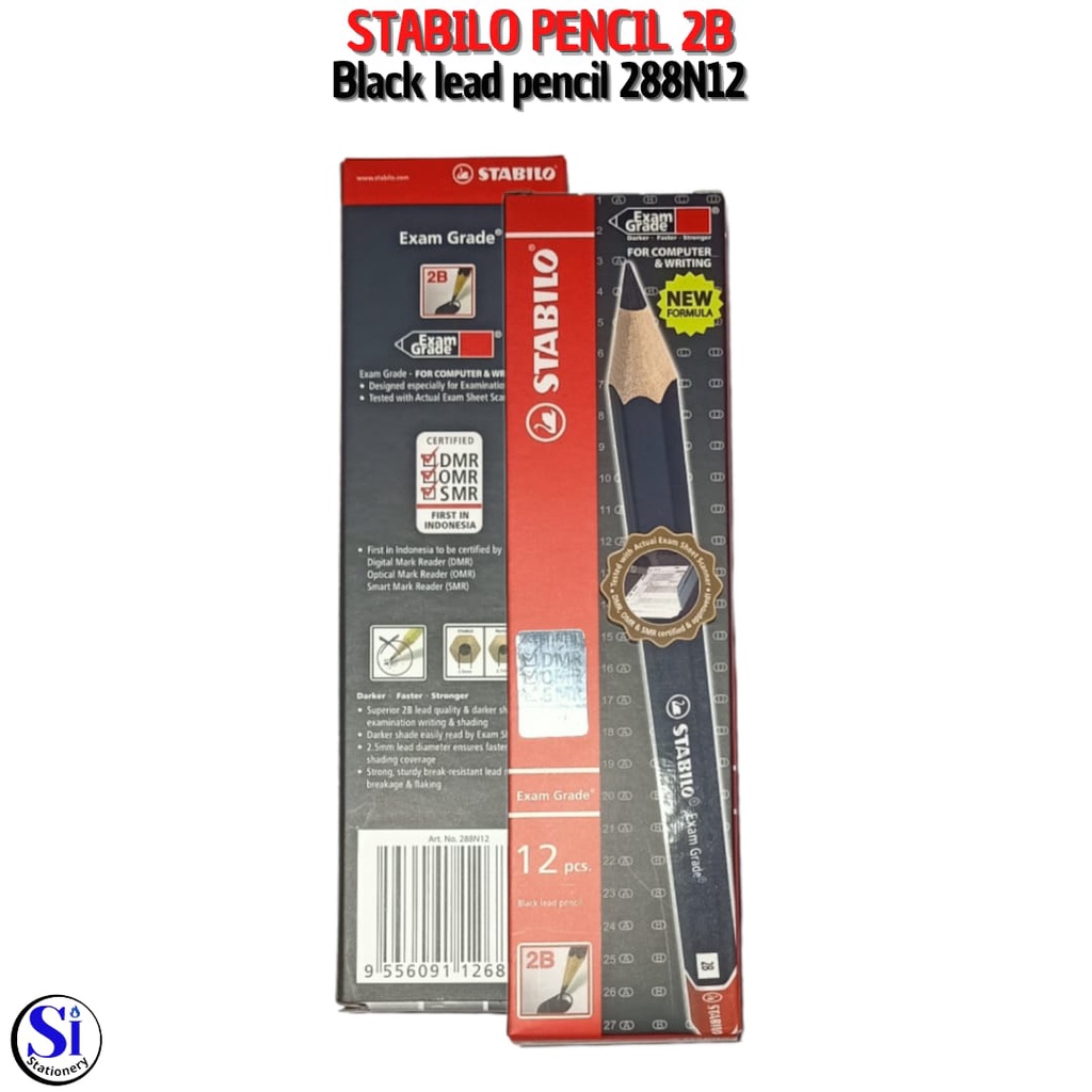 Jual Pensil Stabilo 2B For Computer & Writing Exam Grade 12 pcs ...