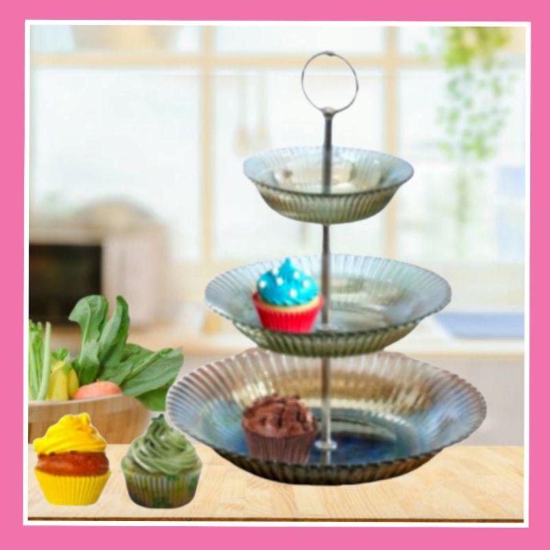 Jual Piring Saji Pero Kaca Kristal 3 Tiers Display /Cake Stand | Shopee ...