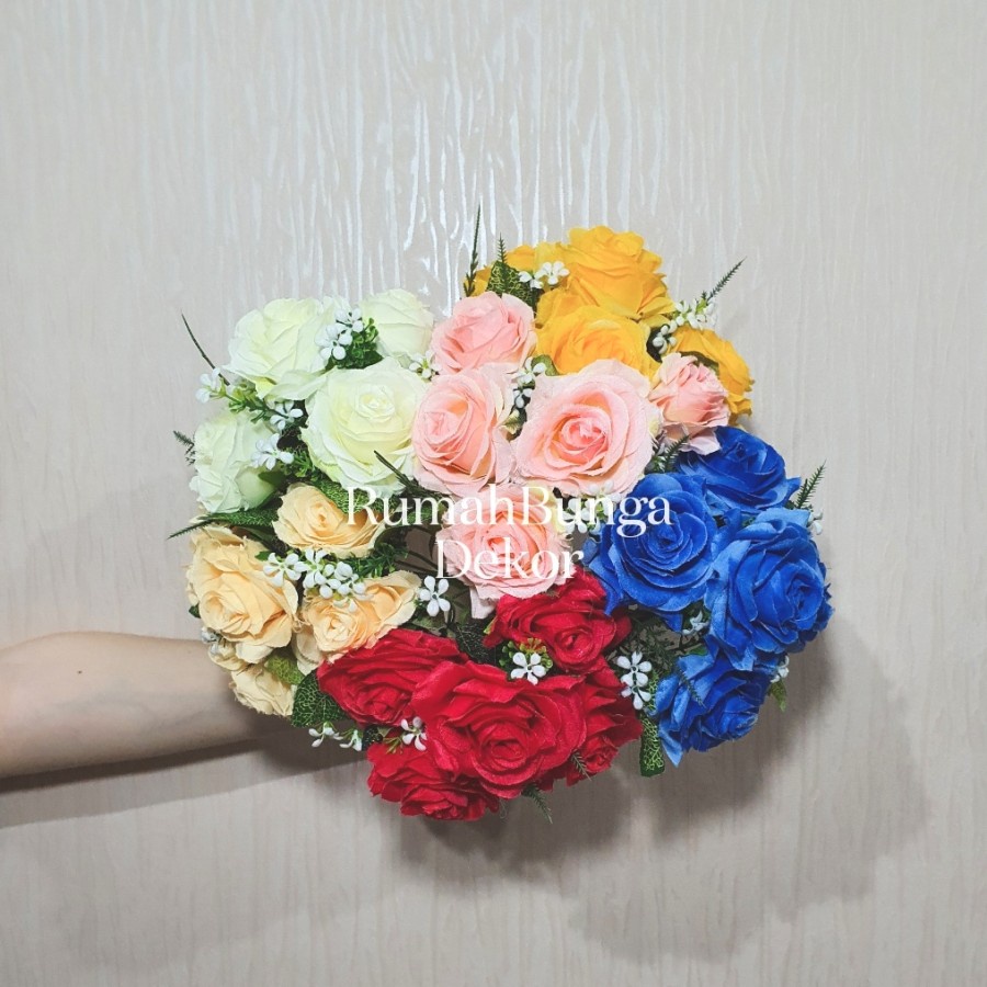 Jual Bunga Artificial Mawar Group / Baby Rose x 5 ( Ada 6 Warna ...