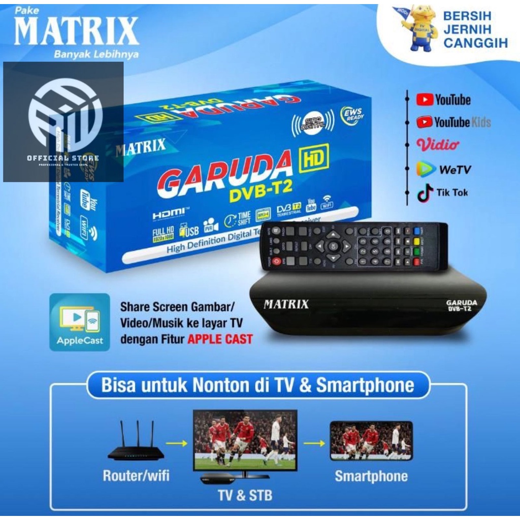 Jual SET TOP BOX MATRIX GARUDA DVB T2 TV RECIVER SIARAN DIGITAL ( STB ...