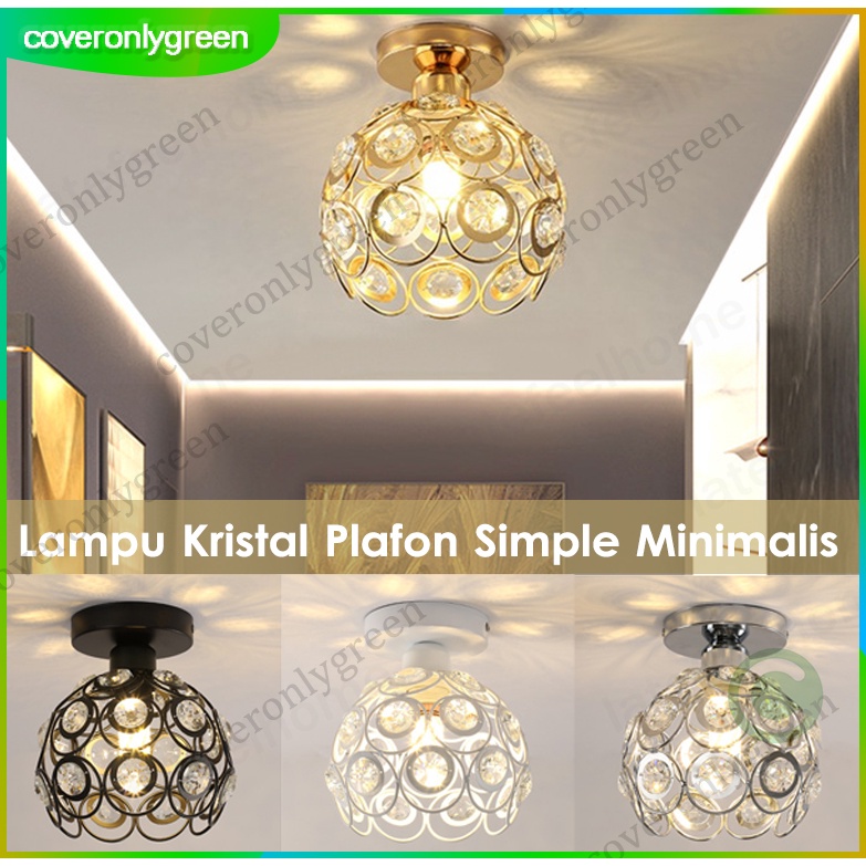 Jual Lampu Kristal Plafon Simple Minimalis Lampu Gantung Kristal Bulat ...