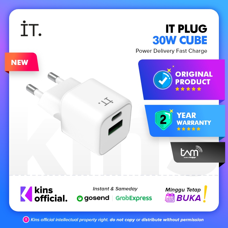 Jual IT Plug 30 W Wall Charger Cube - White | Shopee Indonesia