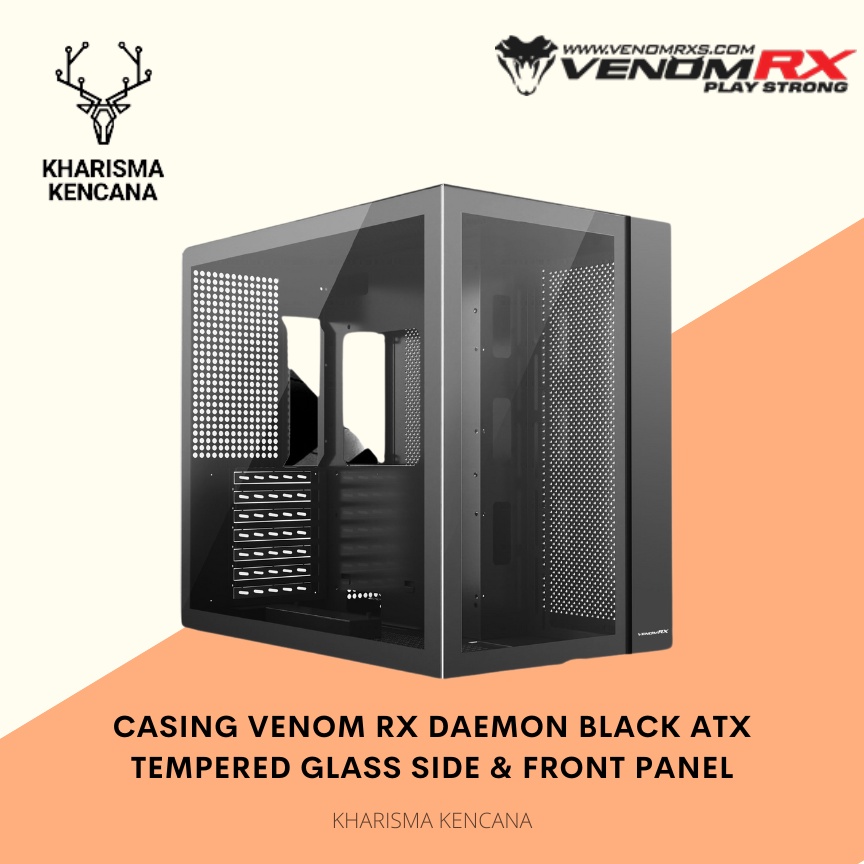Jual CASING VENOM RX DAEMON BLACK ATX TEMPERED GLASS SIDE & FRONT PANEL ...