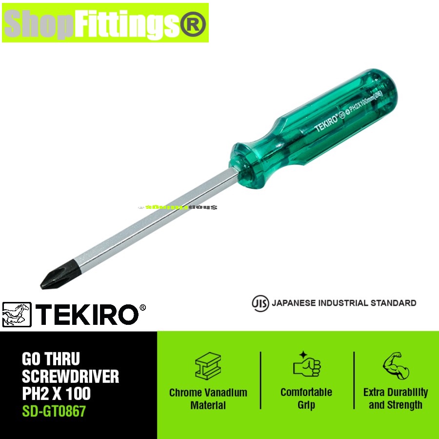 Jual Tekiro Obeng Ketok Plus + - Minus PH1 PH2 PH3 75 - 300 mm PILIH ukuran ATS Go Thru | Shopee ...