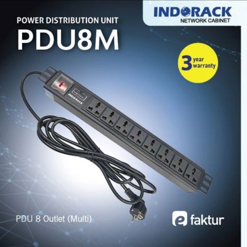Jual PDU8M PDU 8 Outlet Universal Stop Kontak Colokan Listrik Rak ...