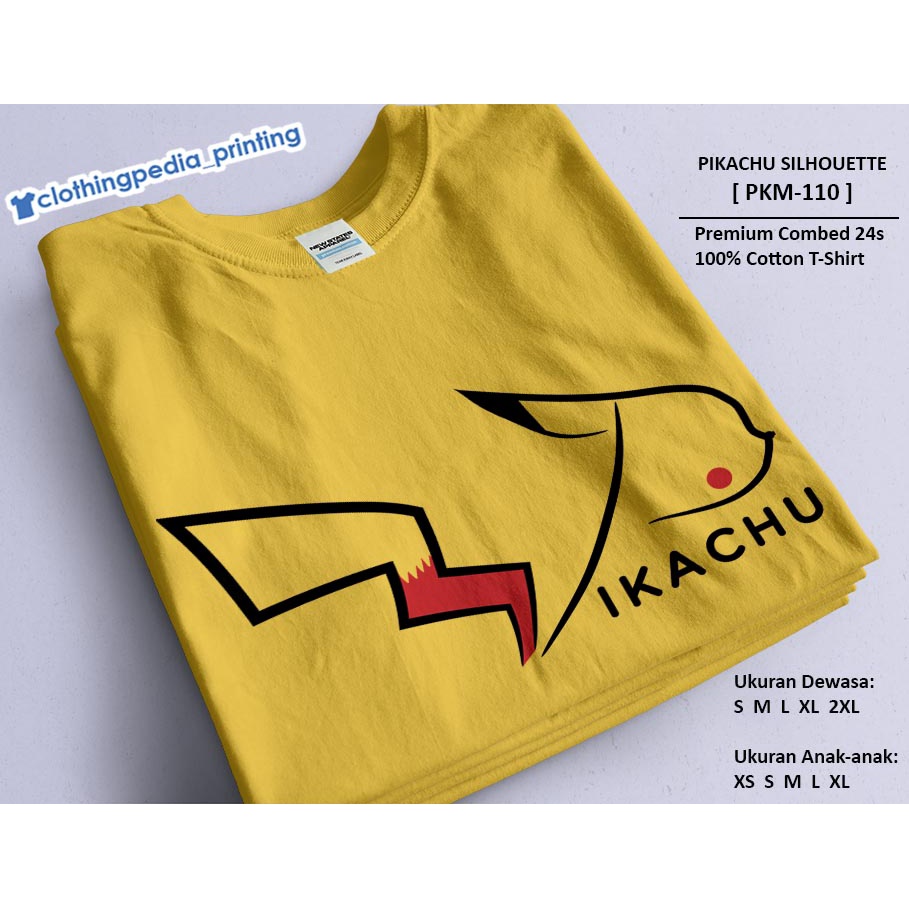 Jual Kaos Pikachu Silhouette Running Stencil Kawaii Pokemon T-Shirt ...