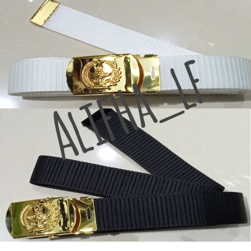 Jual IKAT PINGGANG /SABUK PDH/SABUK PDU TNI AL . HITAM. PUTIH | Shopee Indonesia