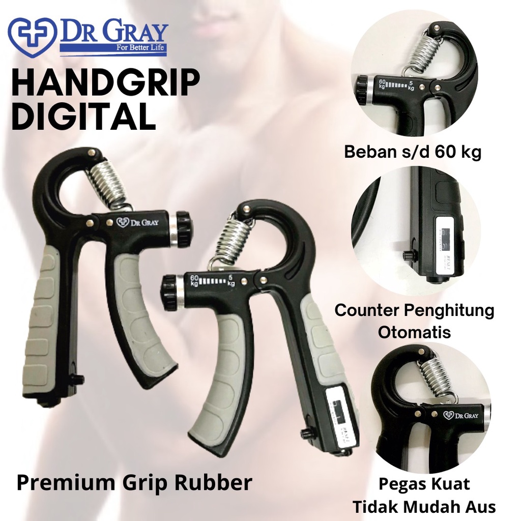 Jual Handgrip Fungsi Alat Latihan Otot Tangan Hand Grip DR GRAY ...
