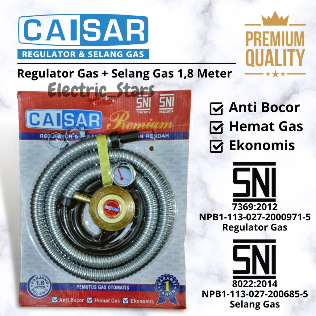 Jual Selang Gas Regulator Gas Caisar 1 Paket / Regulator dan selang Gas ...