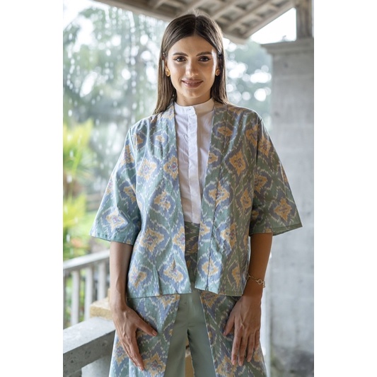 Jual Cap Bali Outer Endek Pendek Cap Bali Matahari Hijau | Shopee Indonesia