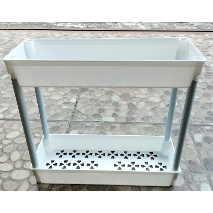 Jual RACK HOLDER 2 TIER / RAK DAPUR KAMAR MANDI TIDAK ADA RODA / KELLY ...