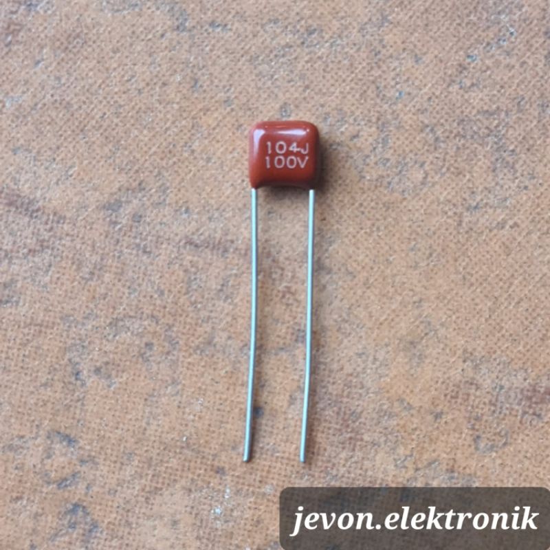 Jual Kapasitor Milar Merah 104J 104 100 N 100 V Volt Capacitor 100nF 100v | Shopee Indonesia