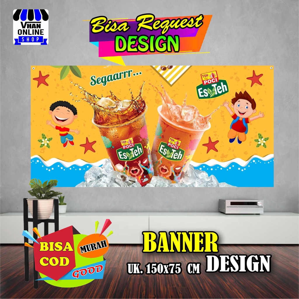 Jual Spanduk, Banner Jualan Minuman Teh poci, Minuman Kekinian Murah ...