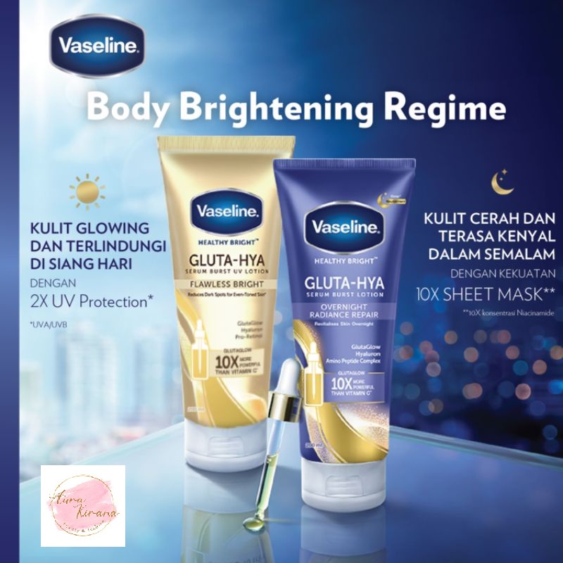 Jual VASELINE HEALTHY BRIGHT GLUTA HYA SERUM BURST UV LOTION 200ML / 300ml / Vaseline Glutahya ...