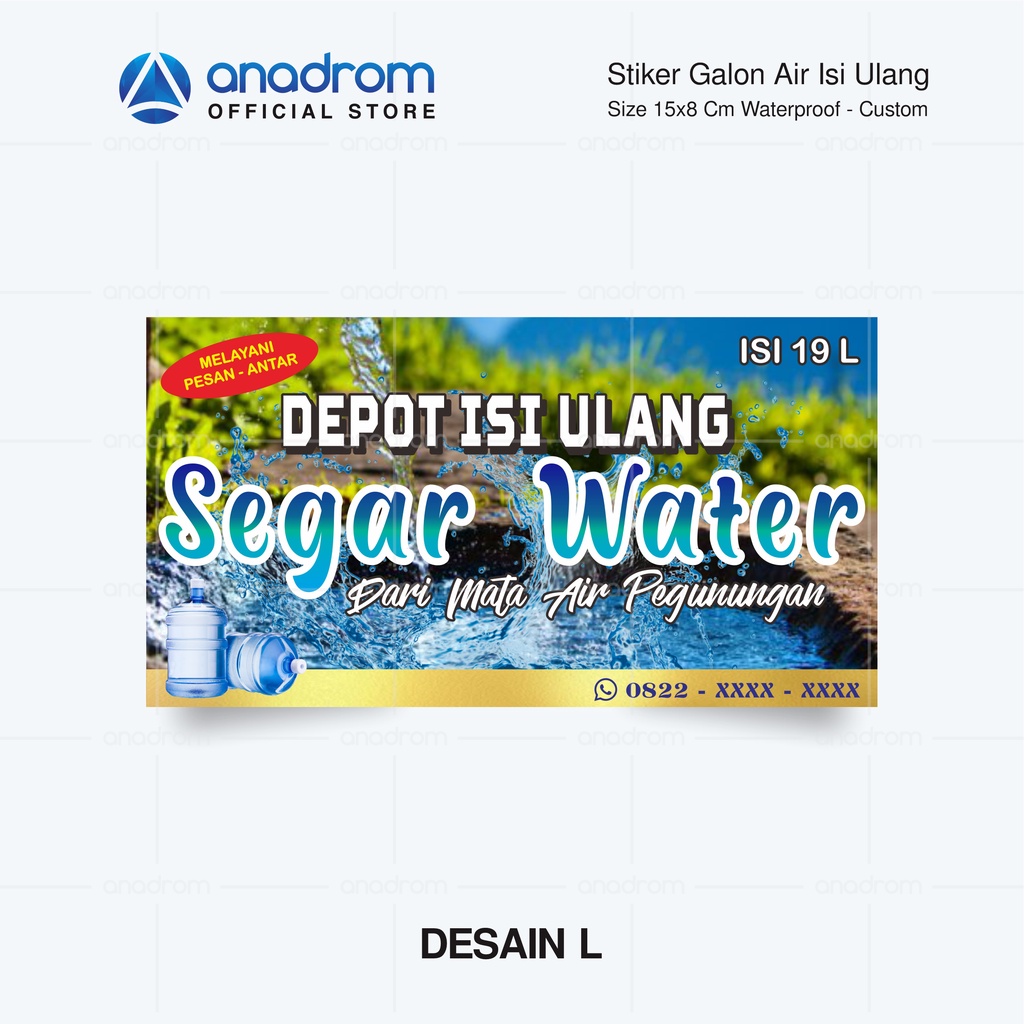 Jual Stiker Galon Air Isi Ulang | Stiker Galon Anti Air | Anadrom 3164 ...