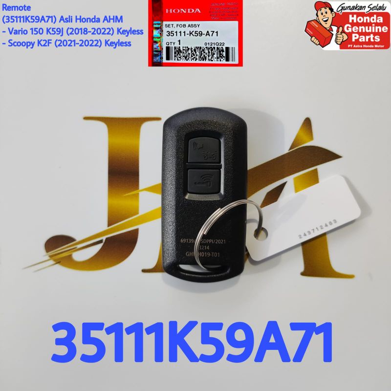 Jual Set Fob Assy Remote Scoopy K2F Keyless 2021 - 2022 Remote Vario ...