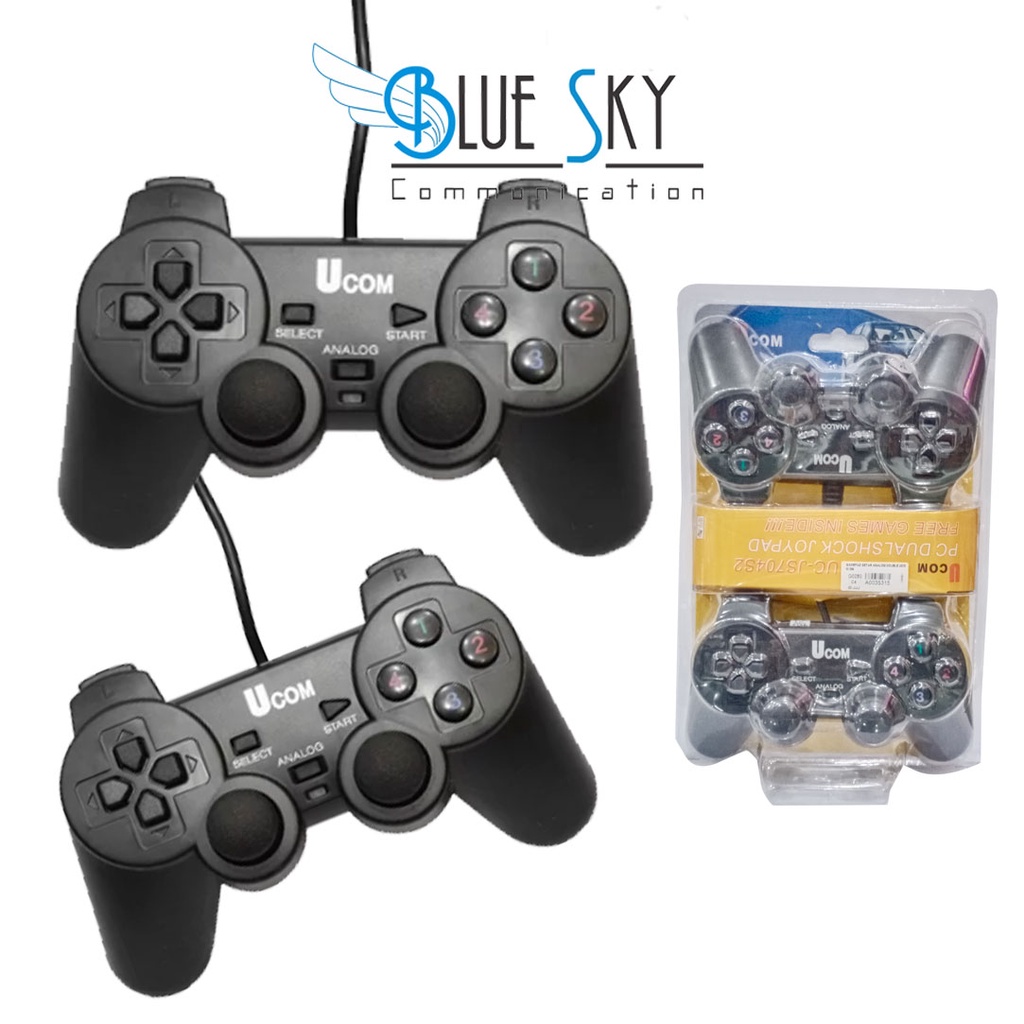 Jual GAMEPAD GETAR ANALOG DOUBLE UCOM 208 JOYSTICK | Shopee Indonesia
