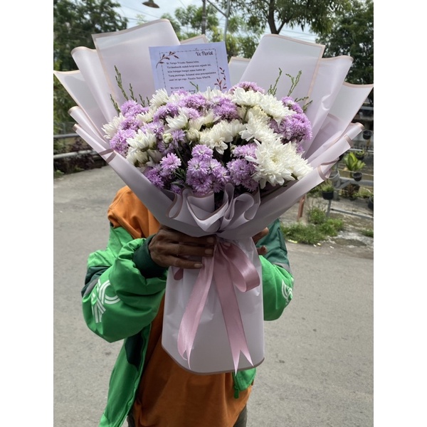 Jual hand bucket aster / buket bunga Aster / buket wisuda / fresh rose ...