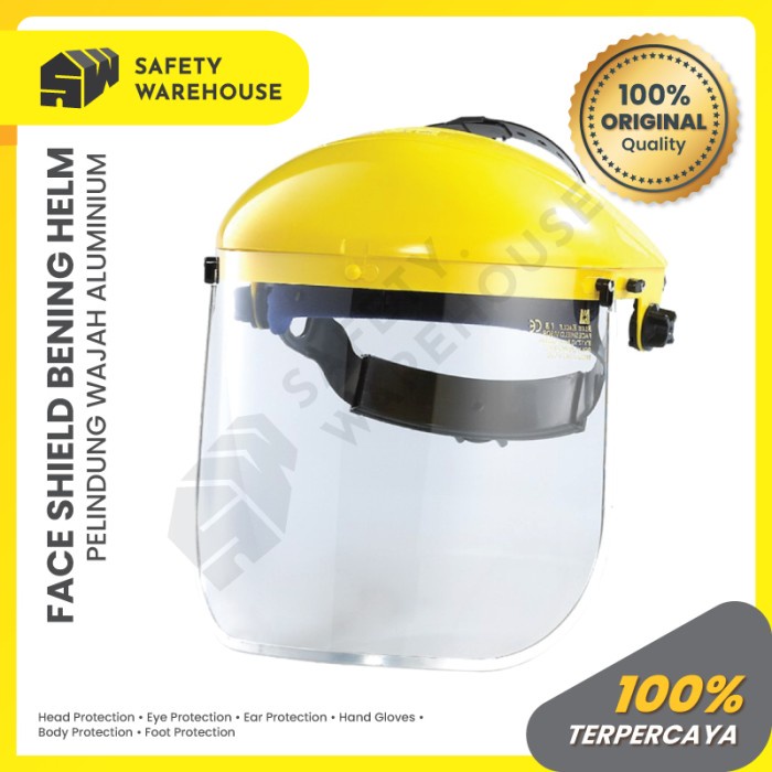 Jual Safety Helmet Face Shield Gerinda Helm Clear Pelindung Muka Wajah ...